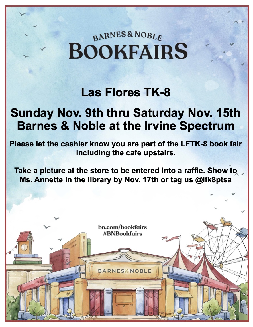 Book Fair at Barnes and Noble – Las Flores K8 PTSA